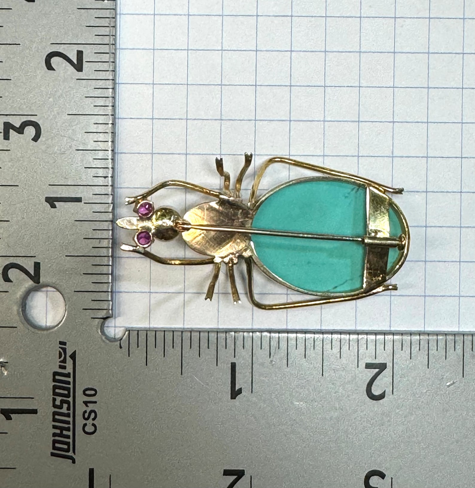 Vintage Insect Bug 14k Gold Turquoise Ruby Pearl - Etsy