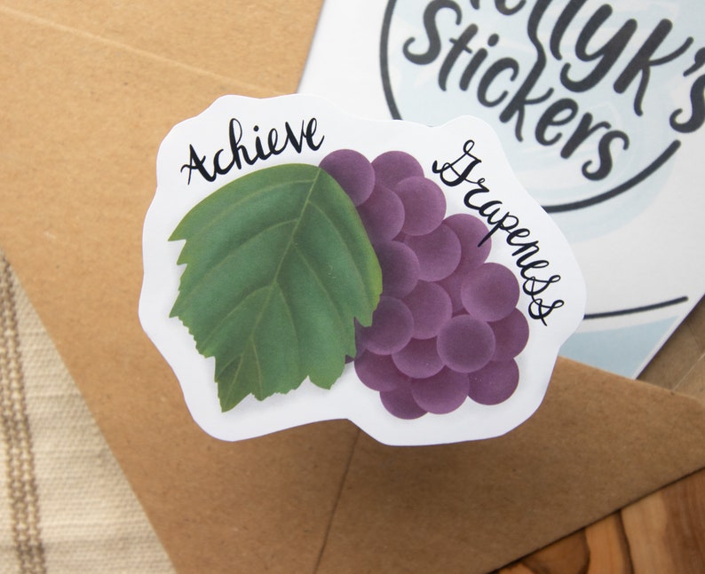 Grape Pun Sticker, Fruit Pun Sticker, Grape Sticker for Laptop, Grape ...