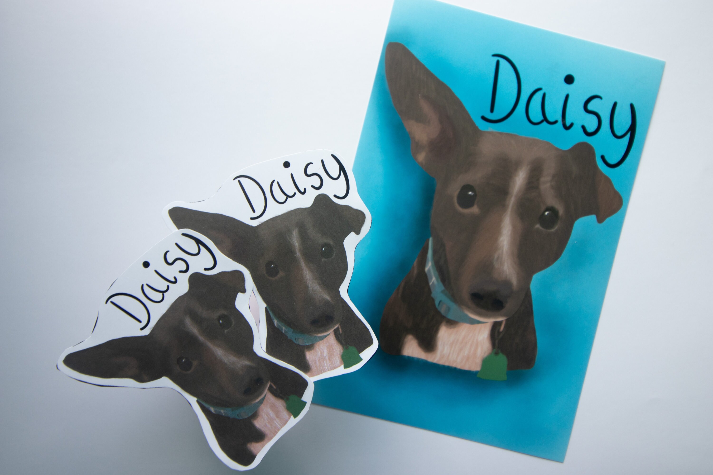 Dog Portrait, Dog Sticker, Custom Order, Dog Print, Vinyl Sticker ...