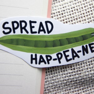 Pea Pun Sticker, Positivity Sticker, Green Positive Sticker, Funny Pun ...