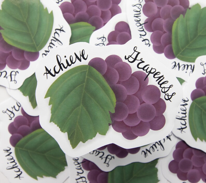 Grape Pun Sticker, Fruit Pun Sticker, Grape Sticker for Laptop, Grape ...
