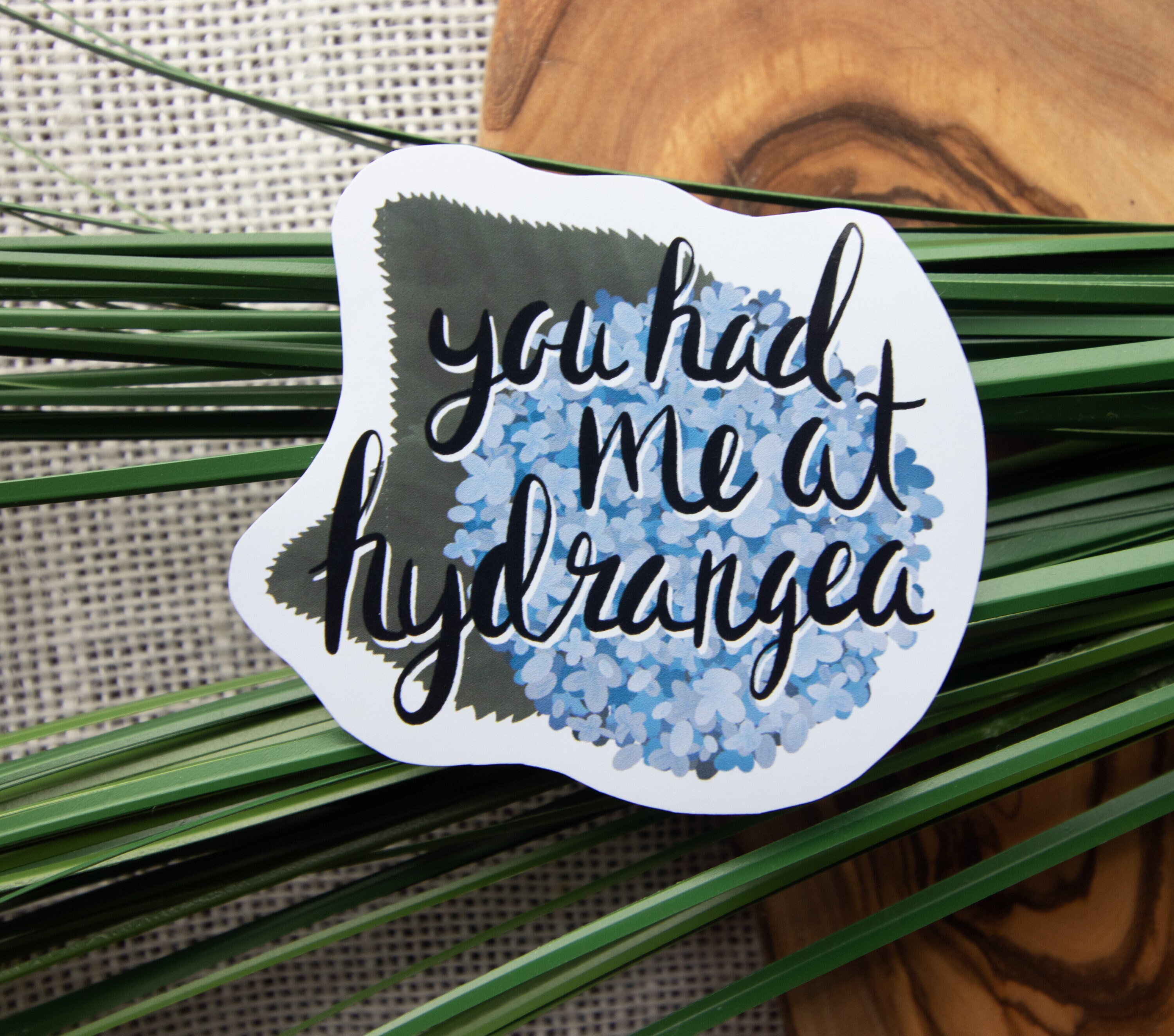 Hydrangea Pun Sticker, Hydrangea Flower Sticker, Flower Sticker for ...
