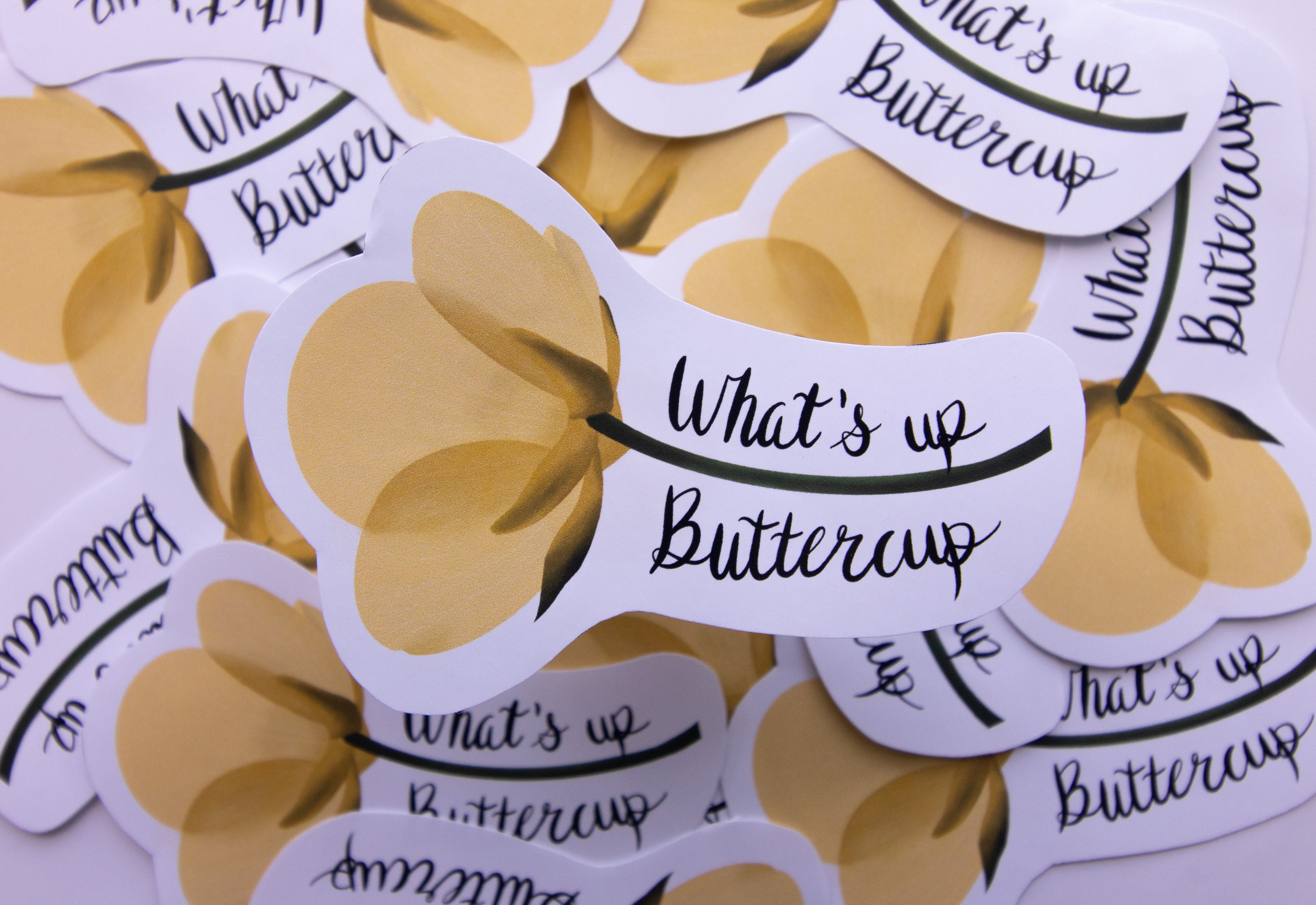 Buttercup Flower Sticker Buttercup Pun Sticker Flower Vinyl | Etsy