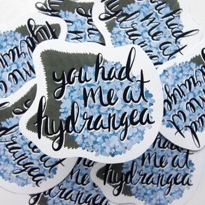 Hydrangea Pun Sticker, Hydrangea Flower Sticker, Flower Sticker for ...