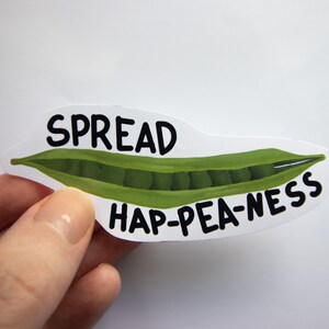 Pea Pun Sticker, Positivity Sticker, Green Positive Sticker, Funny Pun ...