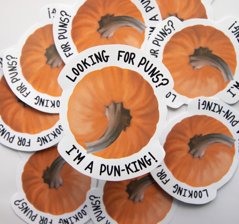 Pumpkin Pun Sticker, Pumpkin Vinyl Sticker, Fall Vinyl Sticker - Etsy