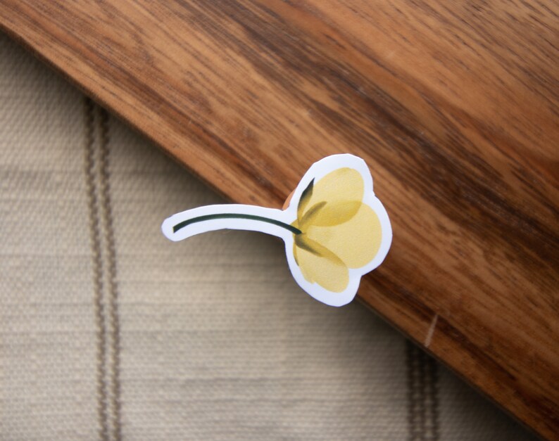 Mini Flower Stickers, Five Flower Stickers, Vinyl Flower Stickers ...