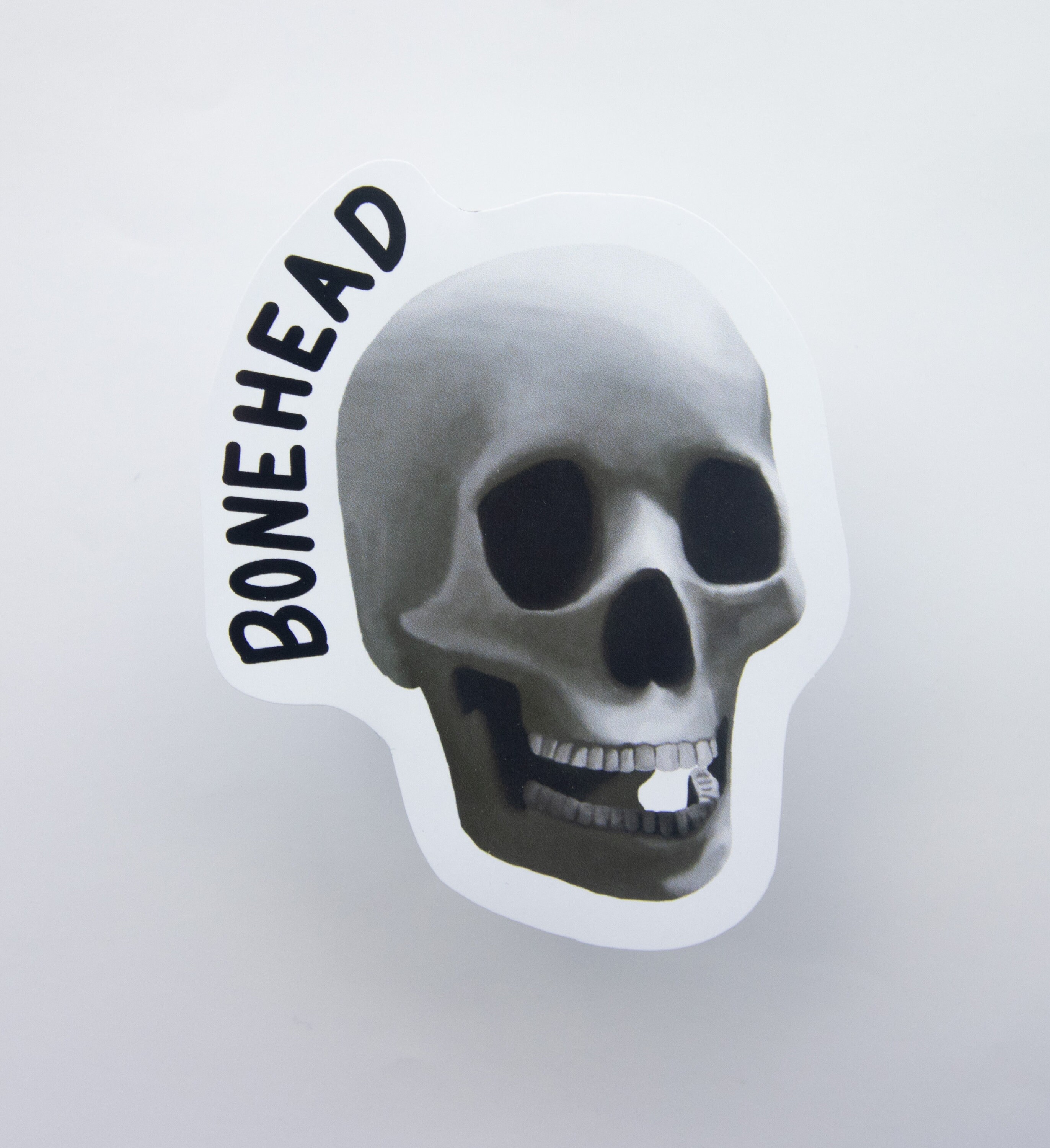 Skull Pun Sticker, Bonehead Sticker, Skull Sticker for Laptop, Skull ...