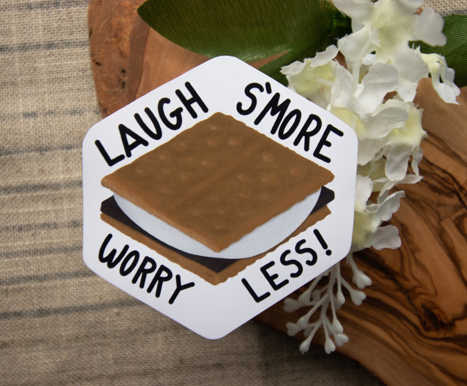 Smore Pun Sticker Smore Sticker Worry Less Sticker Smore - Etsy