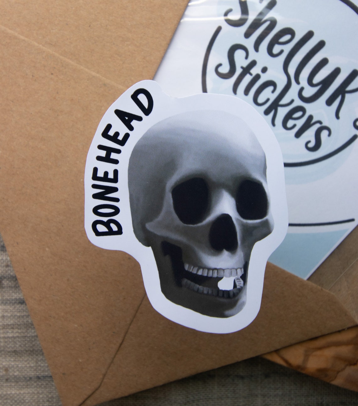 Skull Pun Sticker, Bonehead Sticker, Skull Sticker for Laptop, Skull ...