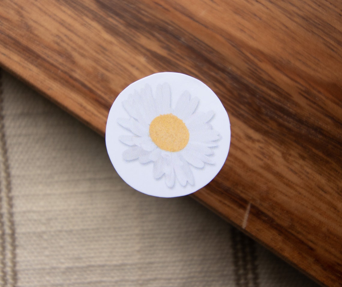 Mini Flower Stickers, Five Flower Stickers, Vinyl Flower Stickers ...