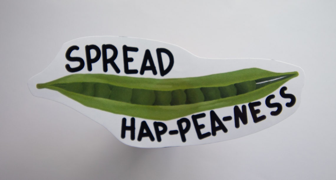 Pea Pun Sticker Positivity Sticker Green Positive Sticker - Etsy