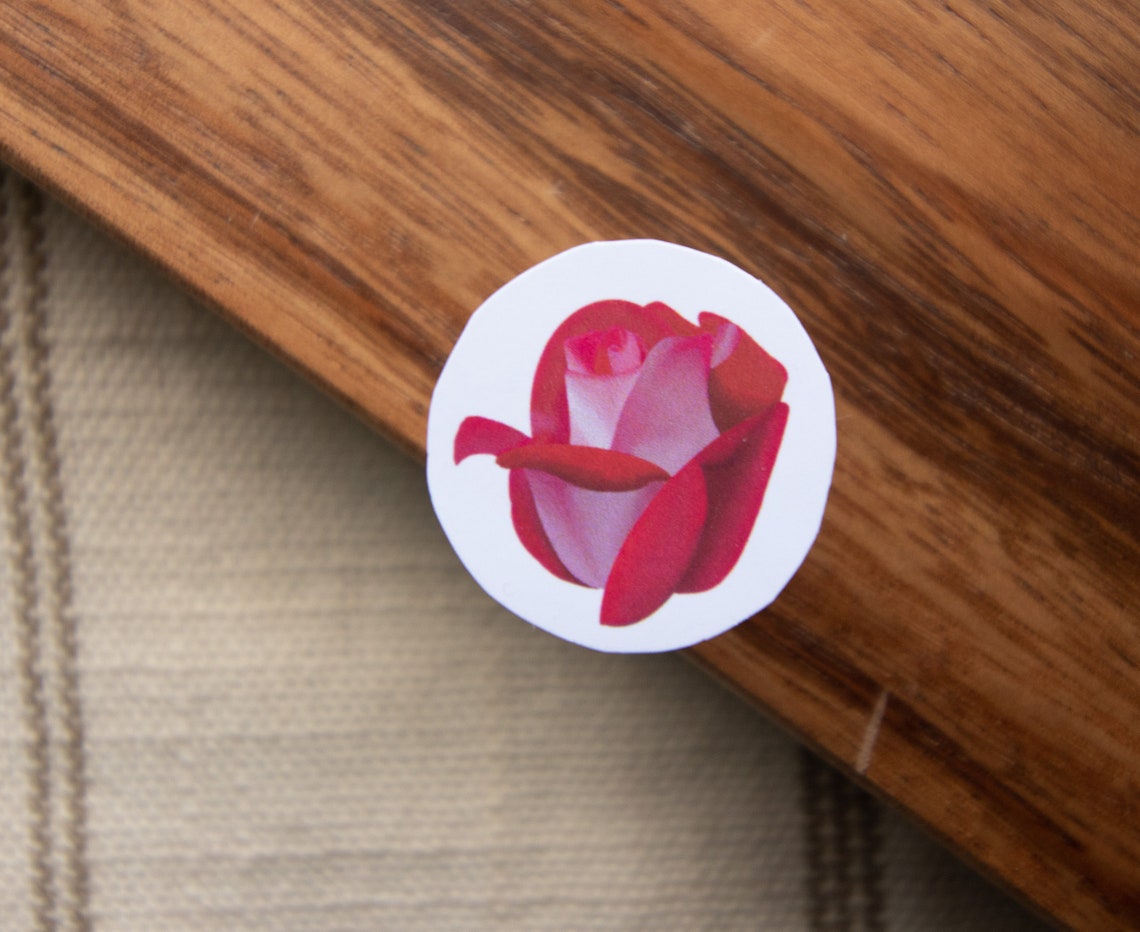 Mini Flower Stickers, Five Flower Stickers, Vinyl Flower Stickers ...