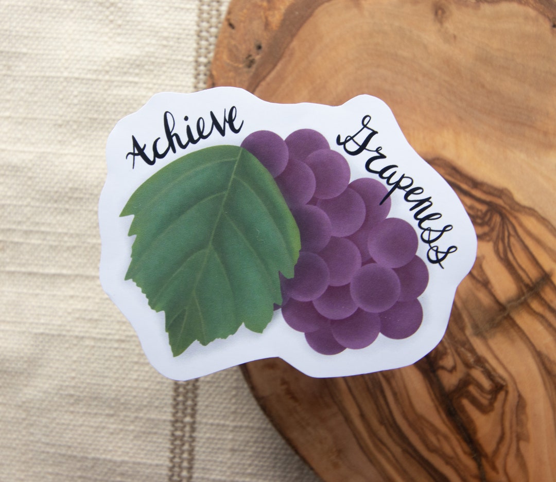 Grape Pun Sticker, Fruit Pun Sticker, Grape Sticker for Laptop, Grape ...