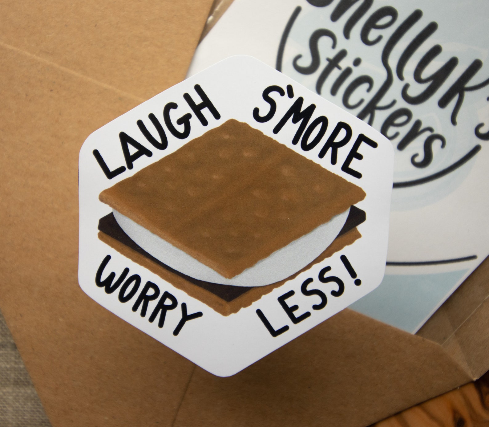Smore Pun Sticker Smore Sticker Worry Less Sticker Smore - Etsy
