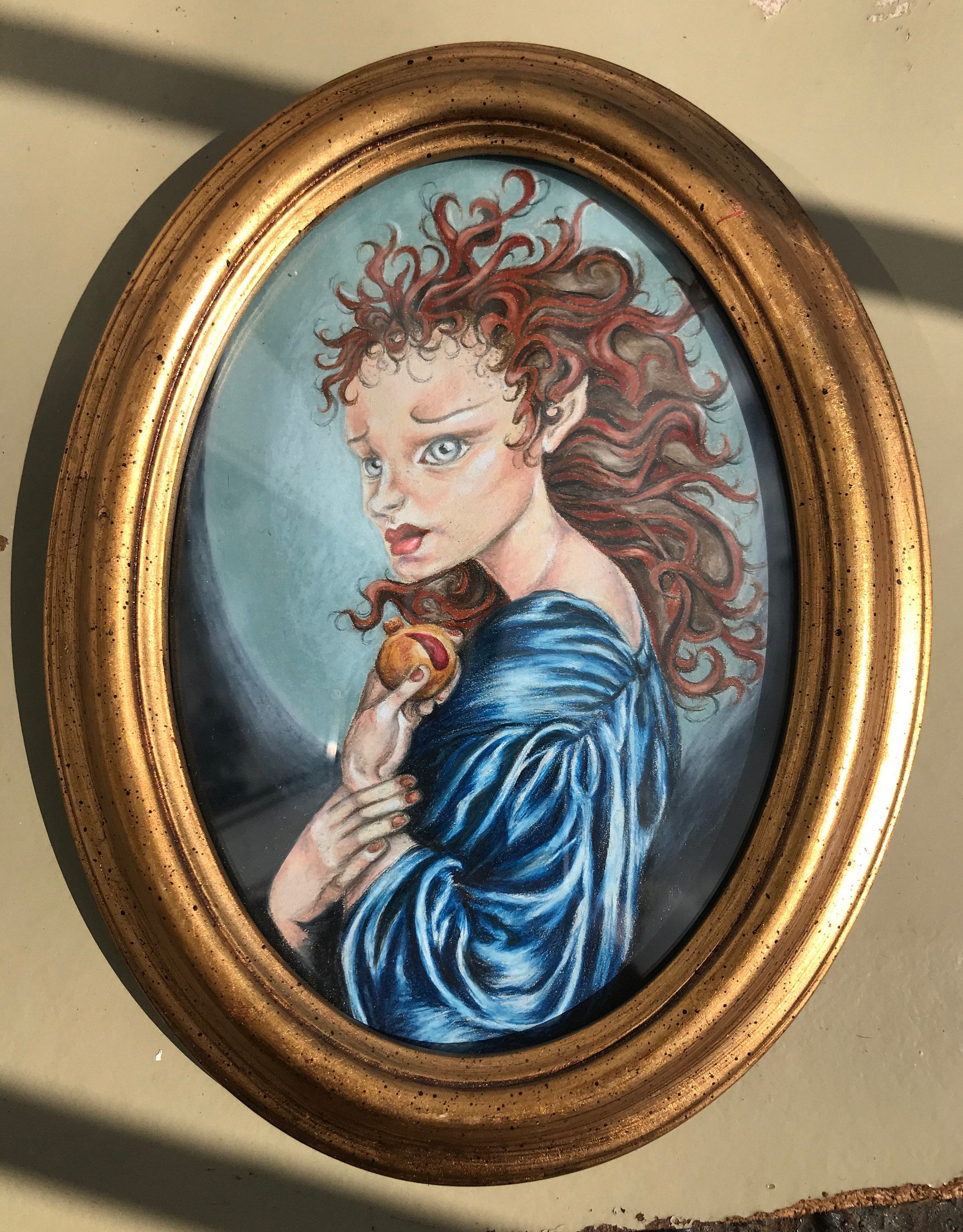 Original Art Portrait of Elven Girl Inspired by Pre-raphaelite Rossetti ...