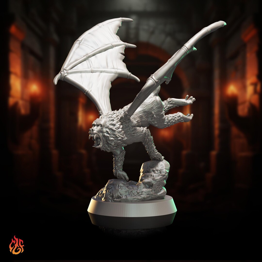 Flying Baboon | Monster Miniature for Fantasy Rpg Tabletop Games, 32 Mm ...
