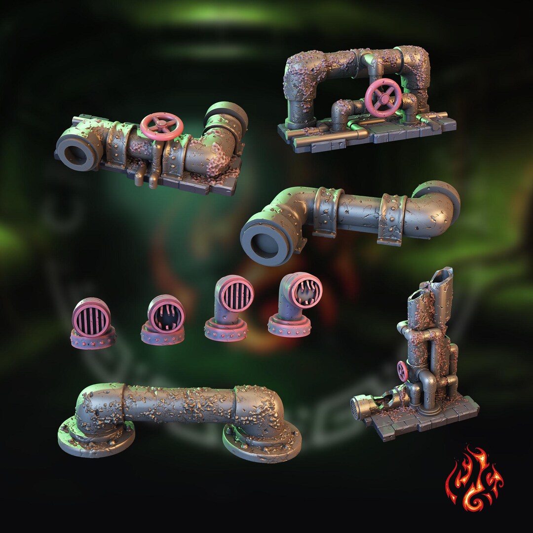 Sewer Pipes Set | Terrain Pieces-accessories for Fantasy Rpg Tabletop ...