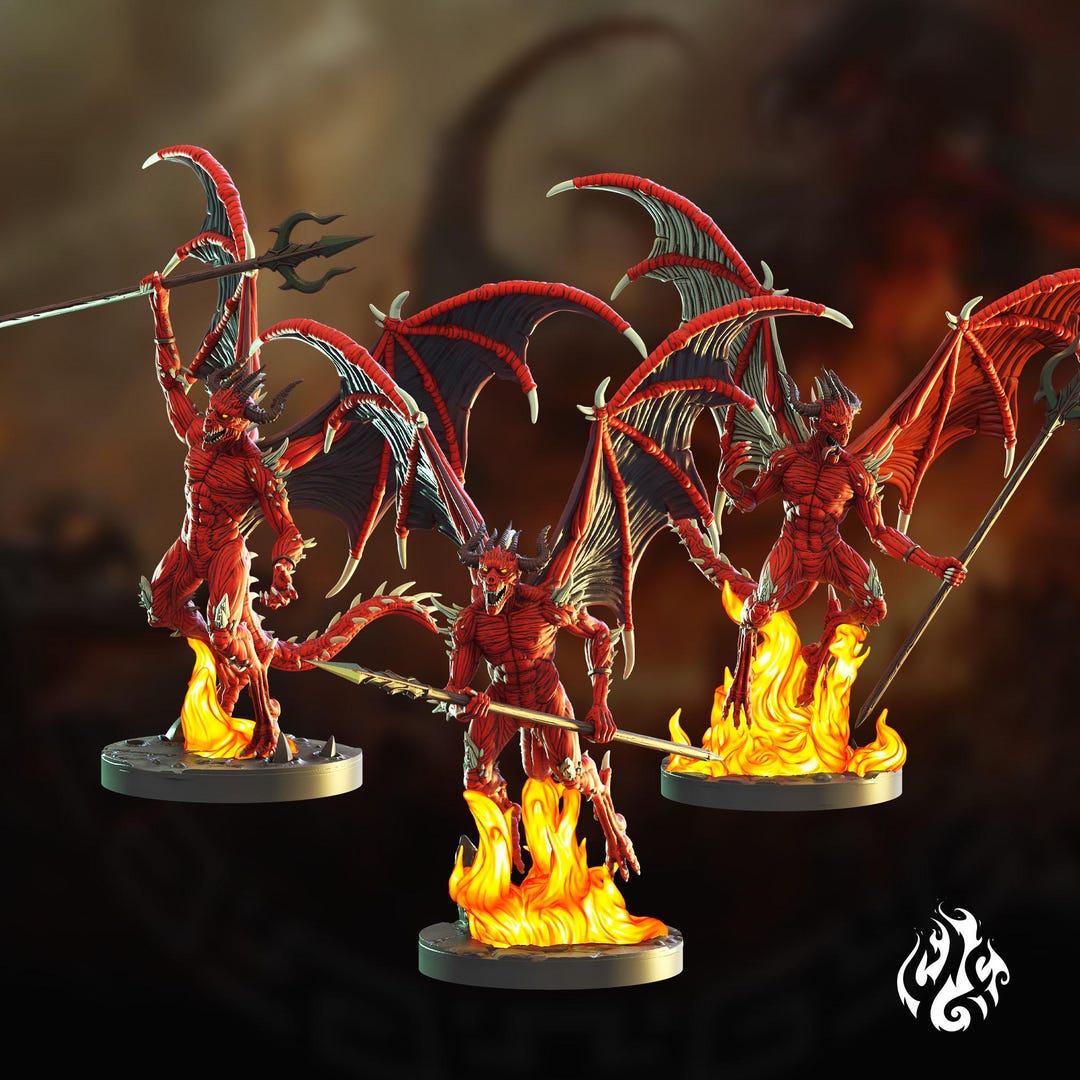 Spined Devils | RPG Miniatures for Dnd Tabletop Wargames | 32 Mm Scale ...