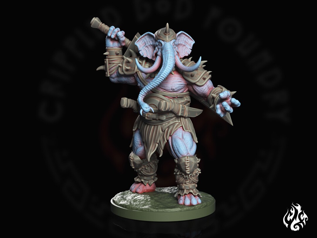 Drol, Loxodon Barbarian | Miniature for Fantasy Rpg Tabletop Games, 28 ...