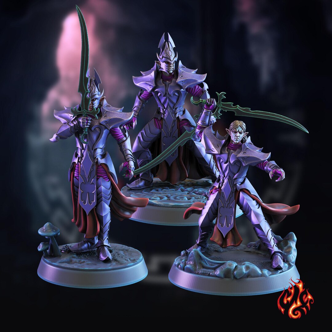 Dark Elf Hunters | RPG Miniatures for Dnd Tabletop Wargames | 32 Mm ...