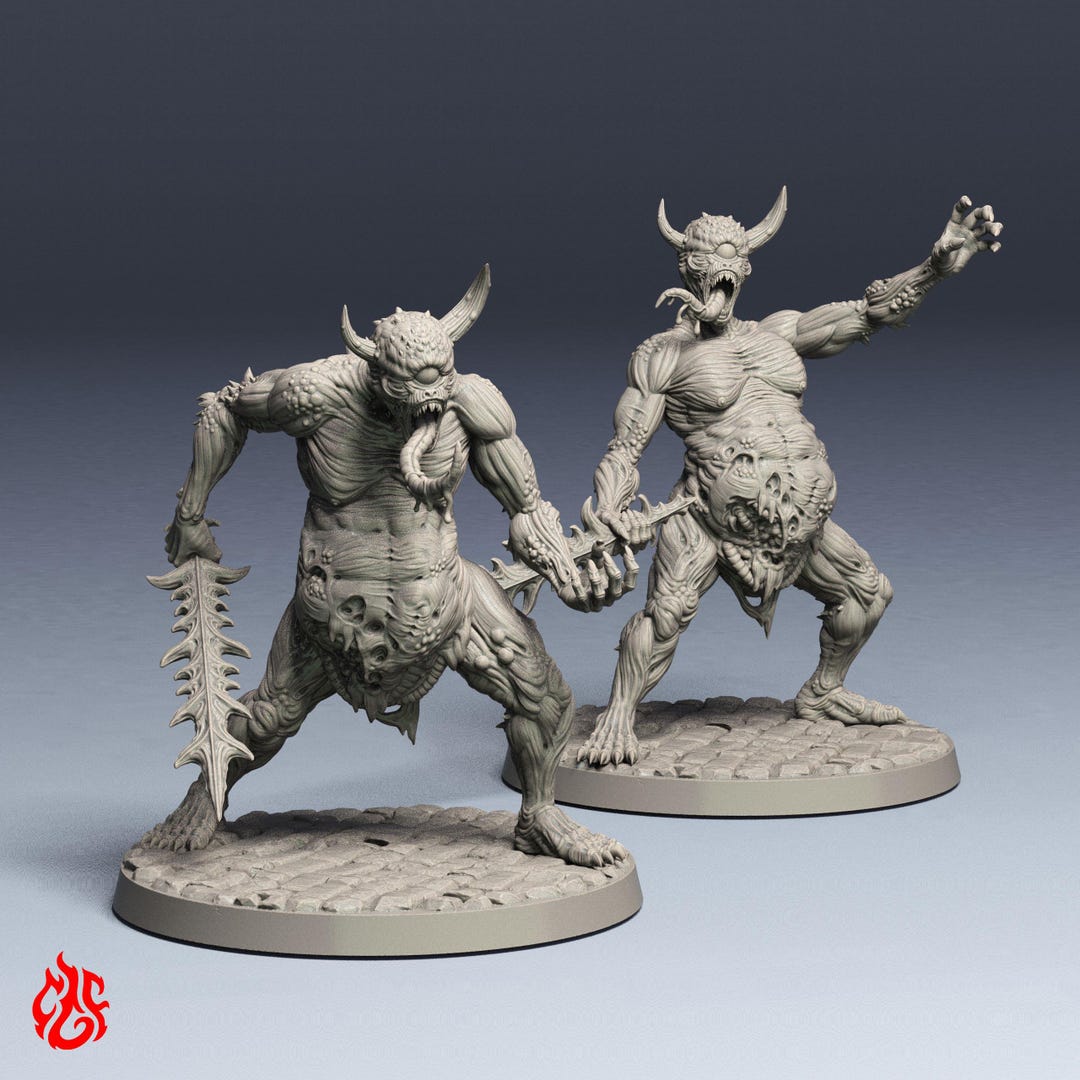 Plague Demons | RPG Miniatures for Dnd Tabletop Wargames | 32 Mm Scale ...