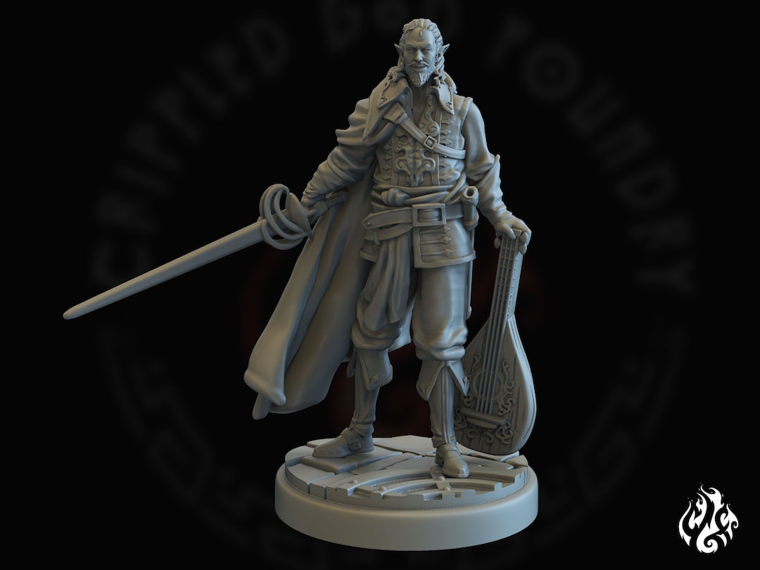 Bard Swashbuckler | Miniature for Fantasy Rpg Tabletop Games, 28-32 Mm ...