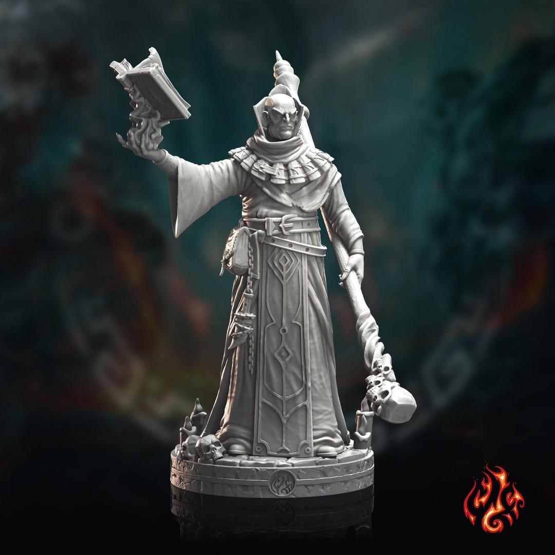 Red Wizard Miniature:32 Mm Scale RPG Tabletop Game Figure | F797 - Etsy