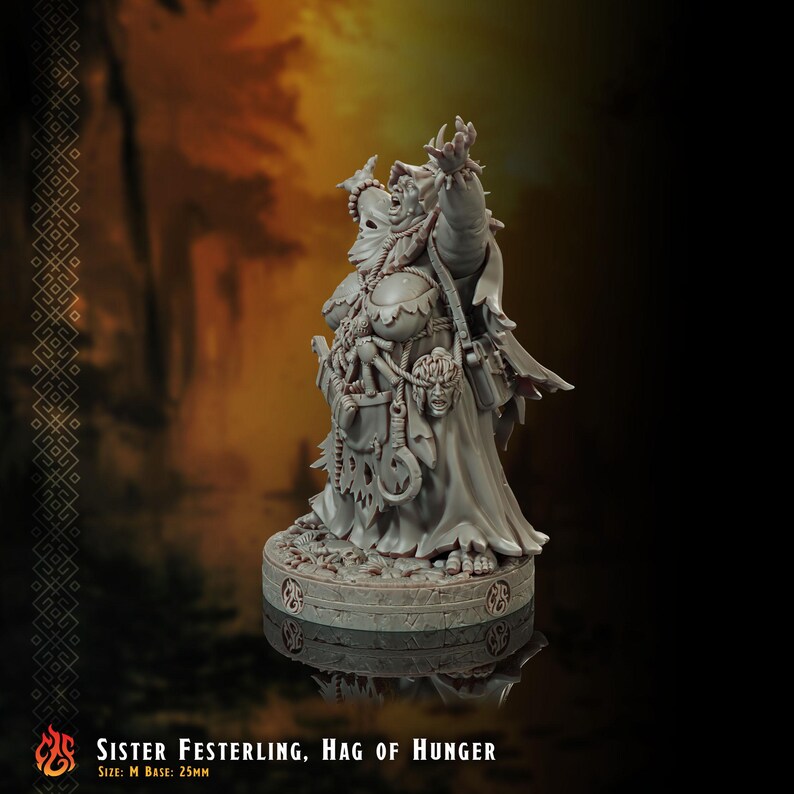 Hermana Festerling, Hag Miniature: RPG a escala de 32 mm, juego de mesa ...