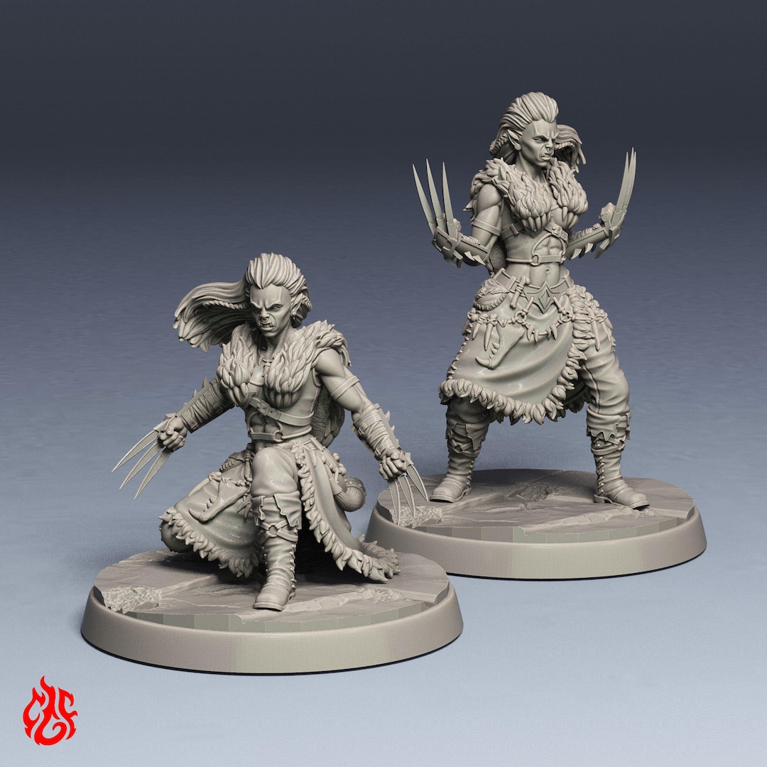 North Orc Berserkers | RPG Miniatures for Dnd Tabletop Wargames | 32 Mm ...