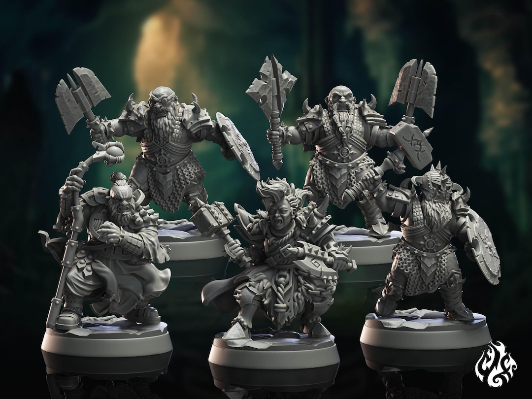 Gray Dwarfs Patrol | Duergars,5e | Miniature for Fantasy Rpg Tabletop ...