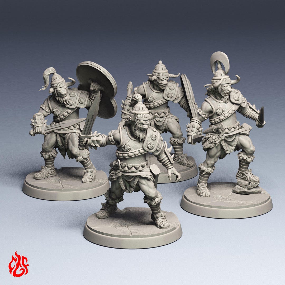 Minotaur Hybrids | RPG Miniatures for Dnd Tabletop Wargames | 32 Mm ...