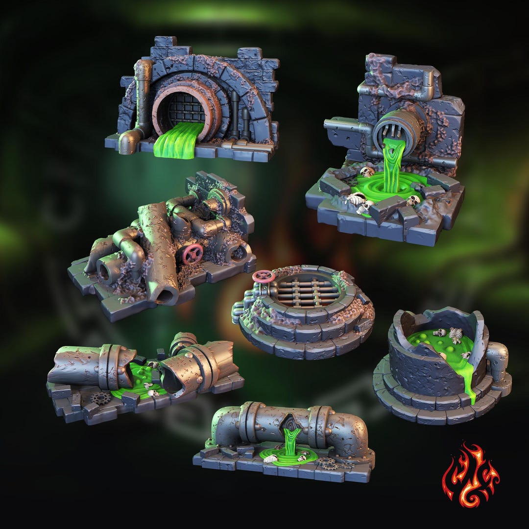 Sewer Ruins Set | Terrain Pieces-accessories for Fantasy Rpg Tabletop ...