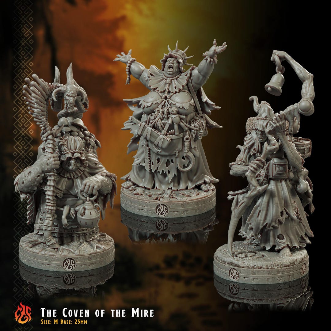 Hag Coven | RPG Miniatures for Dnd Tabletop Wargames | 32 Mm Scale ...