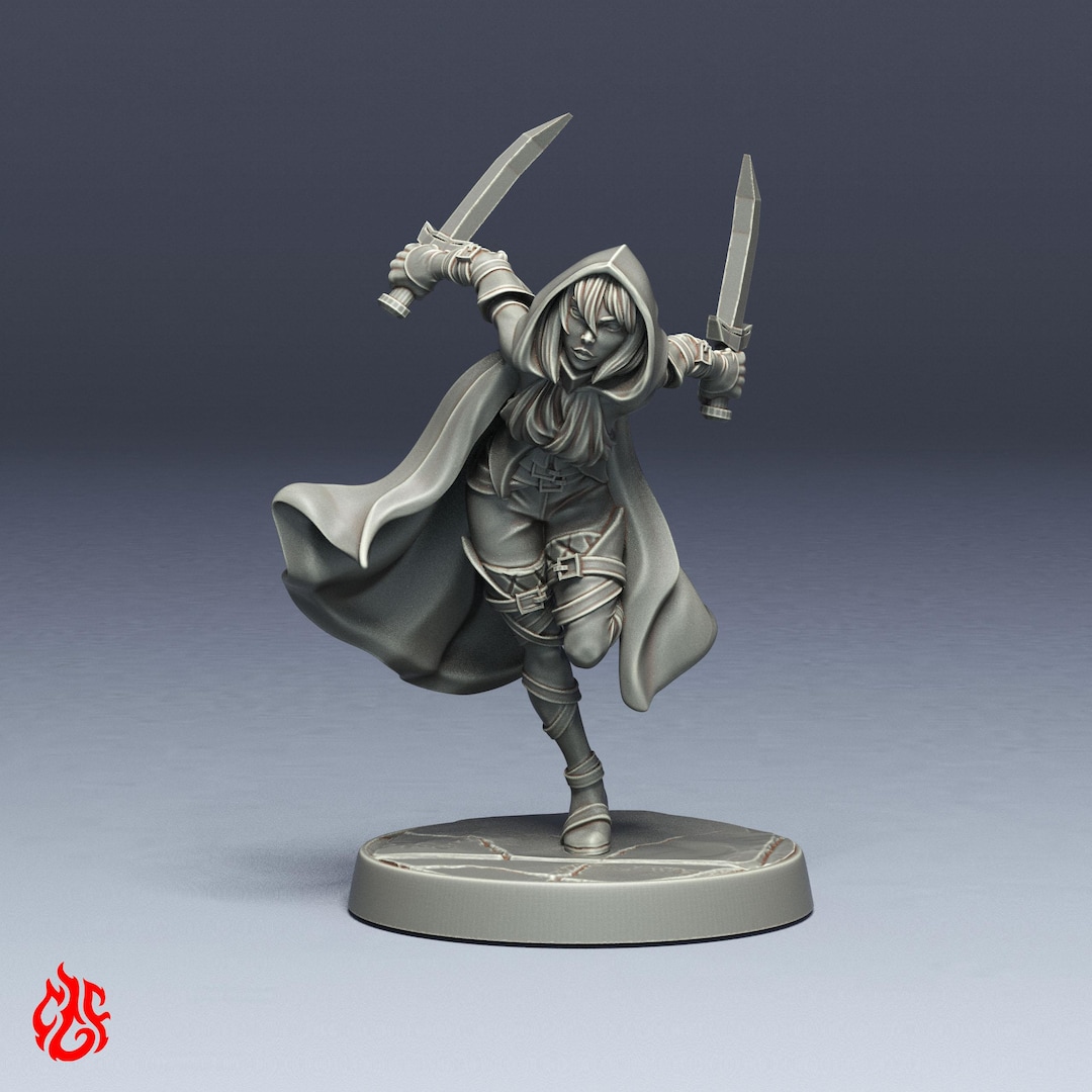 Dark Mantle Assasin | RPG Miniatures for Dnd Tabletop Wargames | 32 Mm ...
