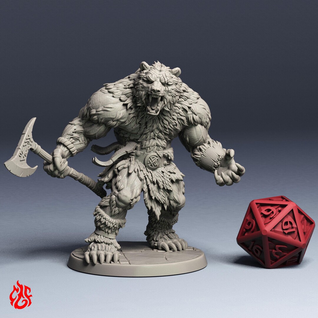 Vardelf Werebear Form | RPG Miniatures for Dnd Tabletop Wargames | 32 ...