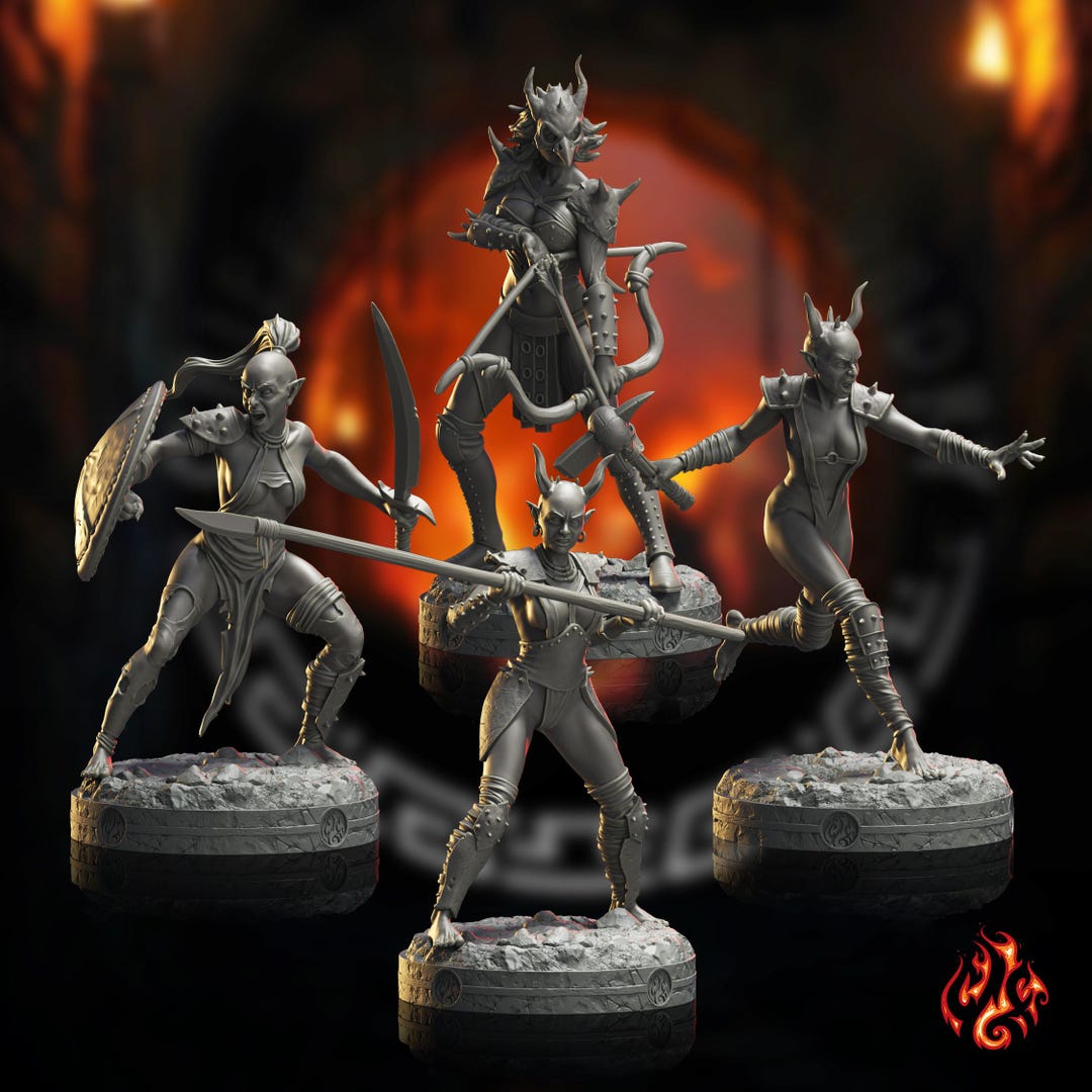 Corrupted Amazons | RPG Miniatures for Dnd Tabletop Wargames | 32 Mm ...