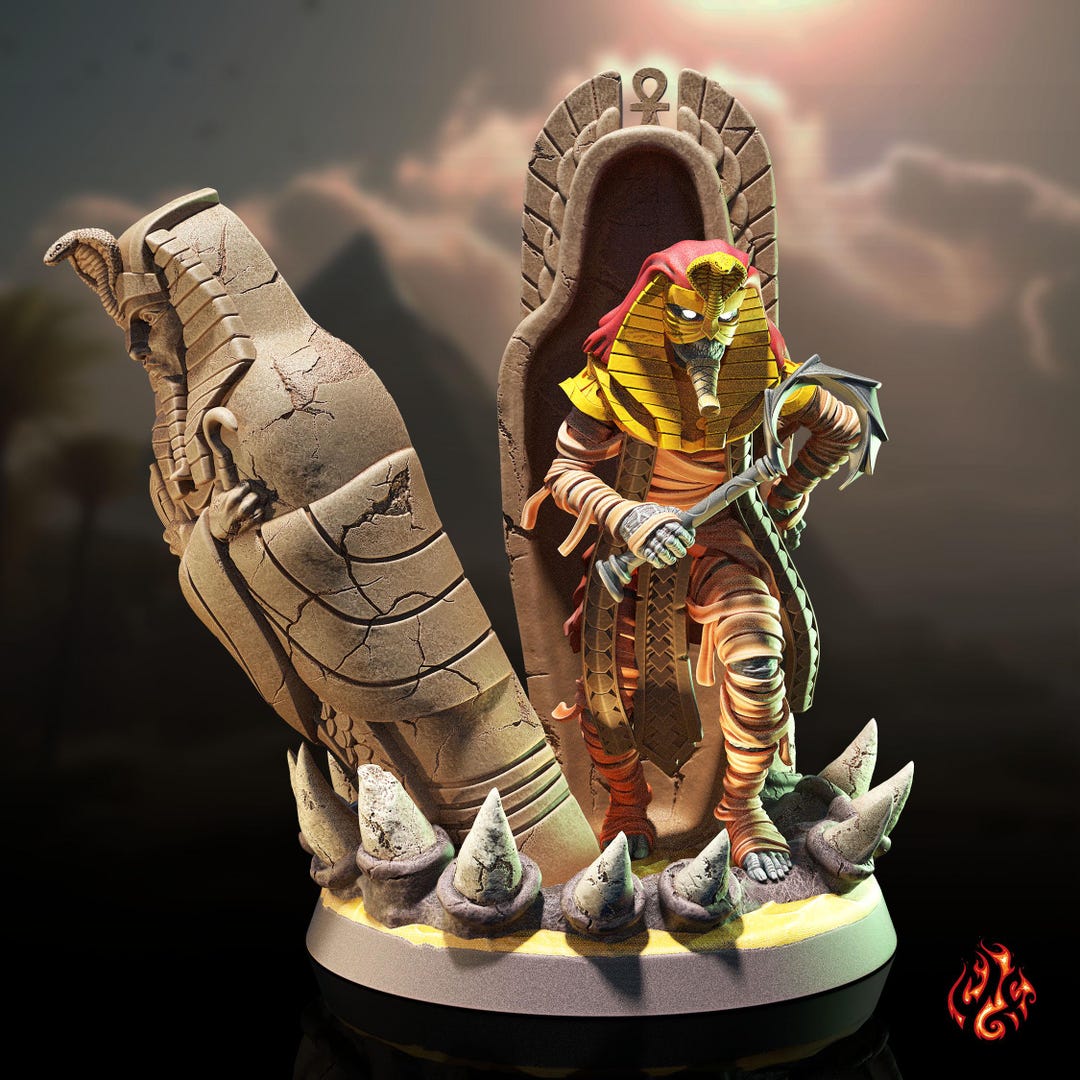 Mummy Lord | RPG Miniatures for Dnd Tabletop Wargames | 32 Mm Scale ...
