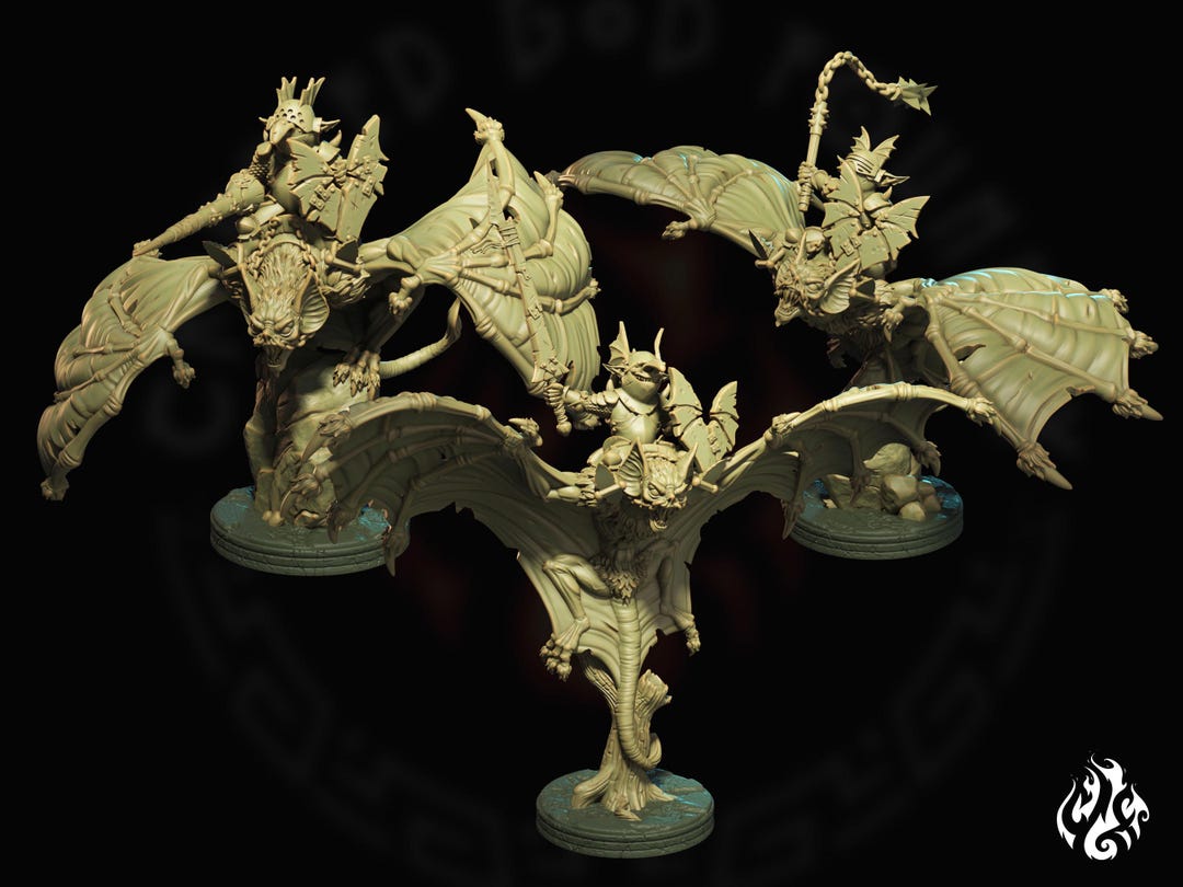 Goblin Bat Knights | RPG Miniatures for Dnd Tabletop Wargames | 32 Mm ...