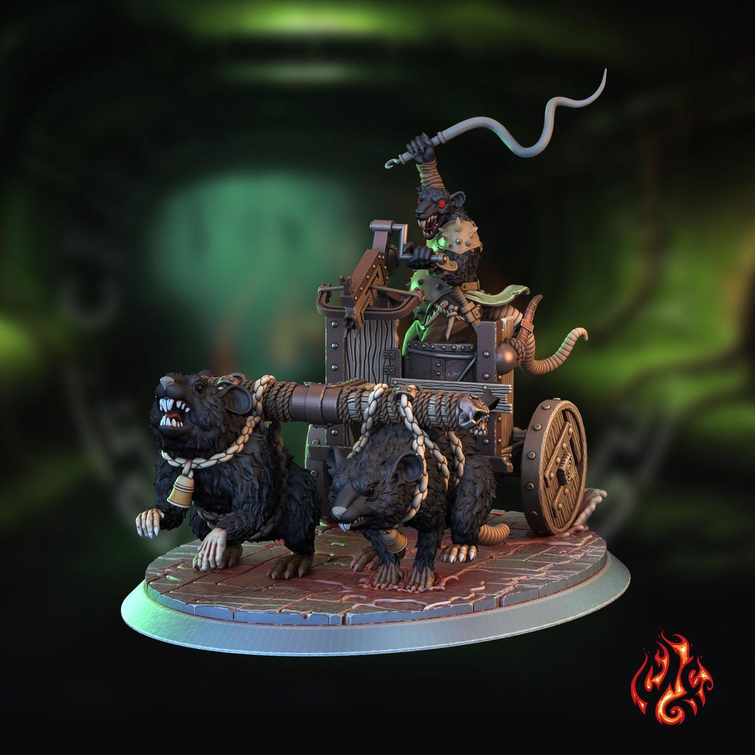 Wererat Battlecart | RPG Miniatures for Dnd Tabletop Wargames | 32 Mm ...