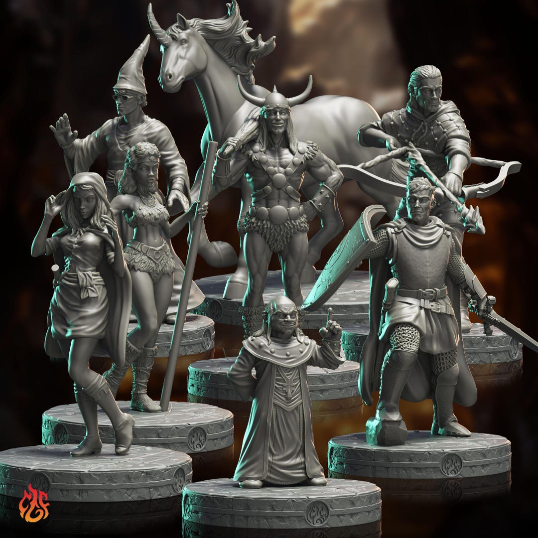 The Adventuring Party | RPG Miniatures for Dnd Tabletop Wargames | 32 ...