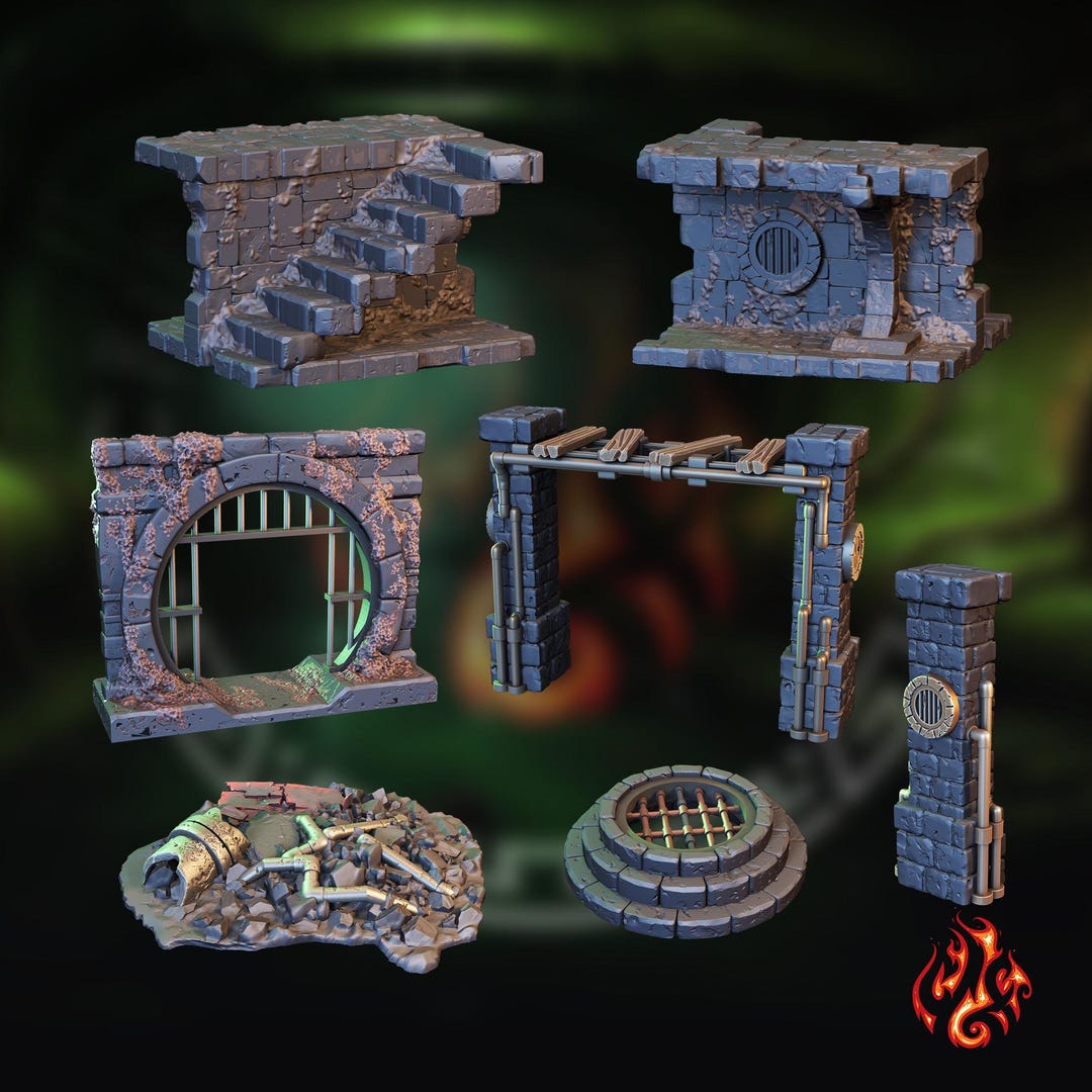 Sewer Entrances Set | Terrain Pieces-accessories for Fantasy Rpg ...