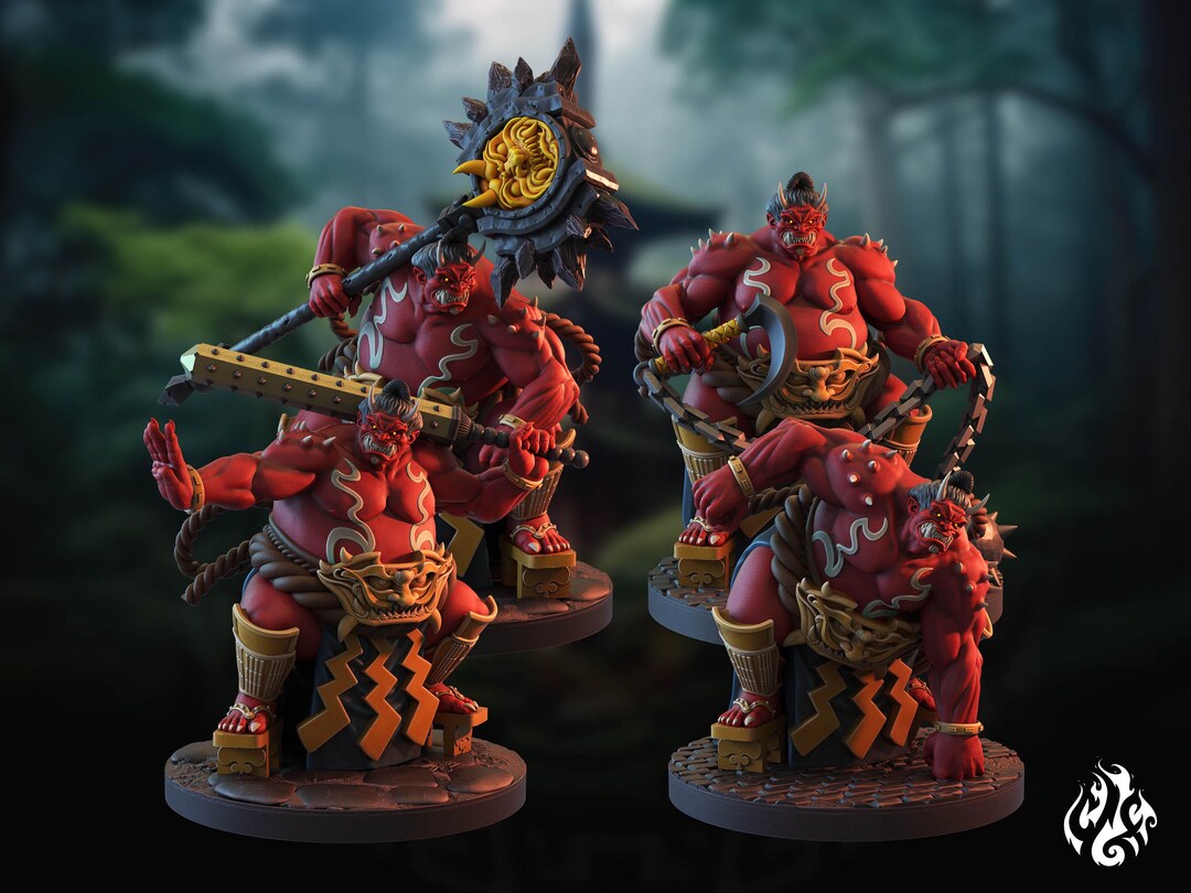 Oni Demon Sumo Maulers | Miniature for Fantasy Rpg Tabletop Games, 28 ...
