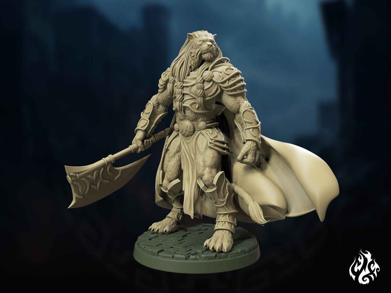Leonin Paladin Miniature for Fantasy Rpg Tabletop Games, 28-32 Mm Scale ...