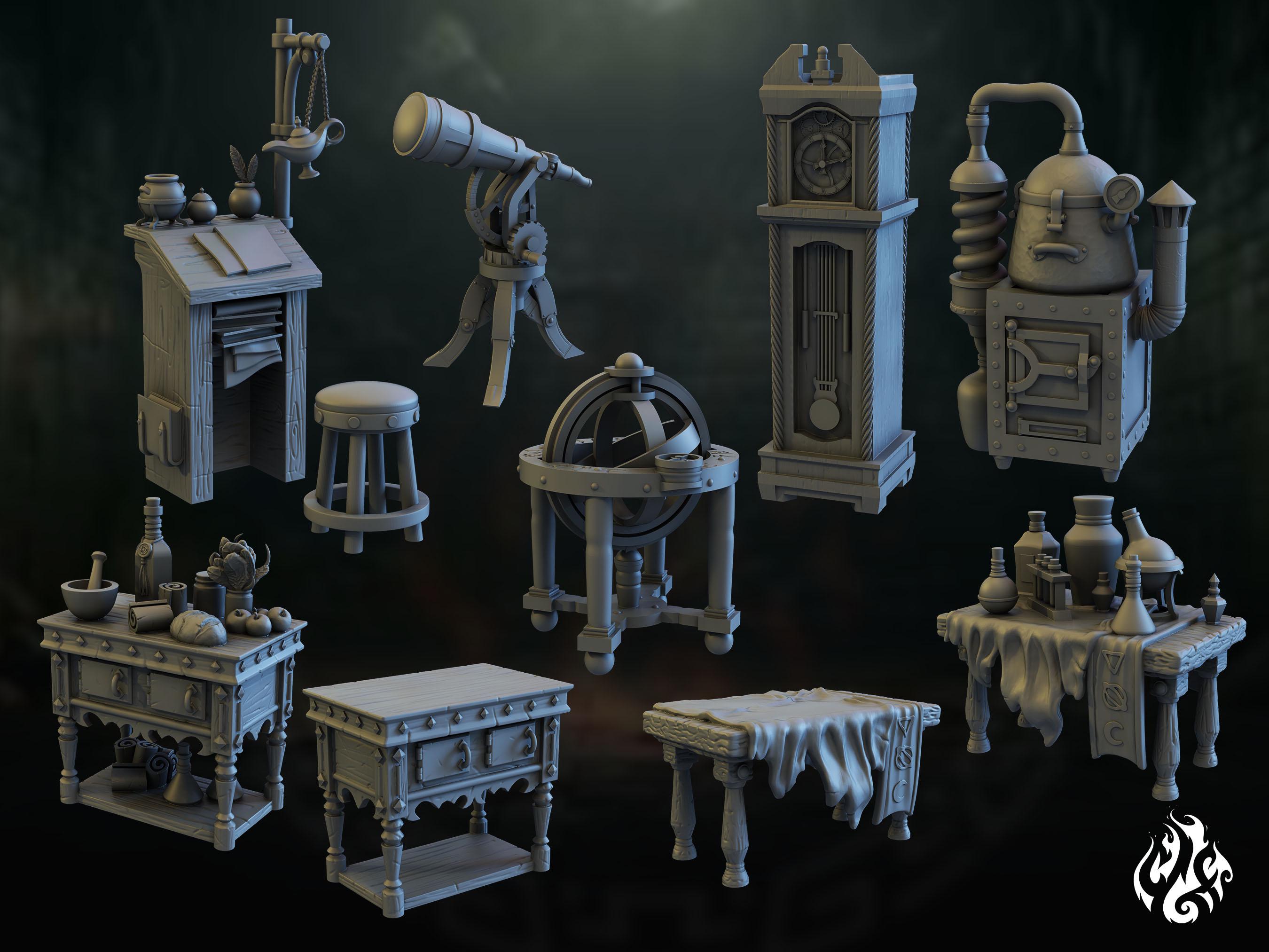 Alchemy Room | Miniature for Fantasy Rpg Tabletop Games, 32 Mm Scale ...