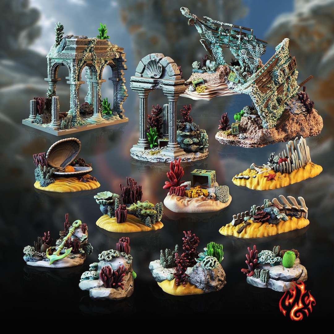 Aquatic Environment Scenery | RPG Terrain Pieces and Props for Dnd ...