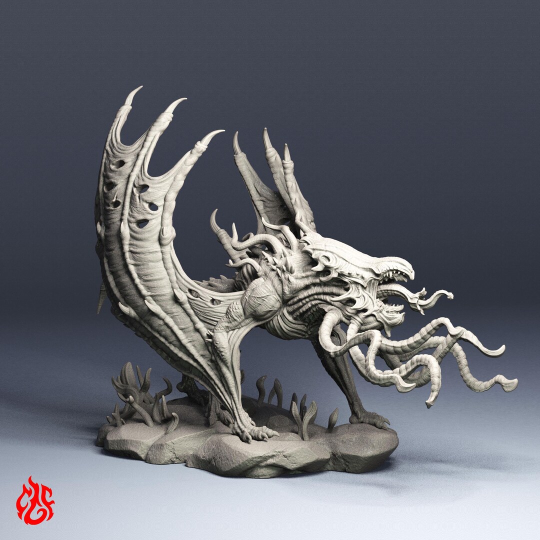 Brainstealer Dragon | RPG Miniatures for Dnd Tabletop Wargames | 32 Mm ...