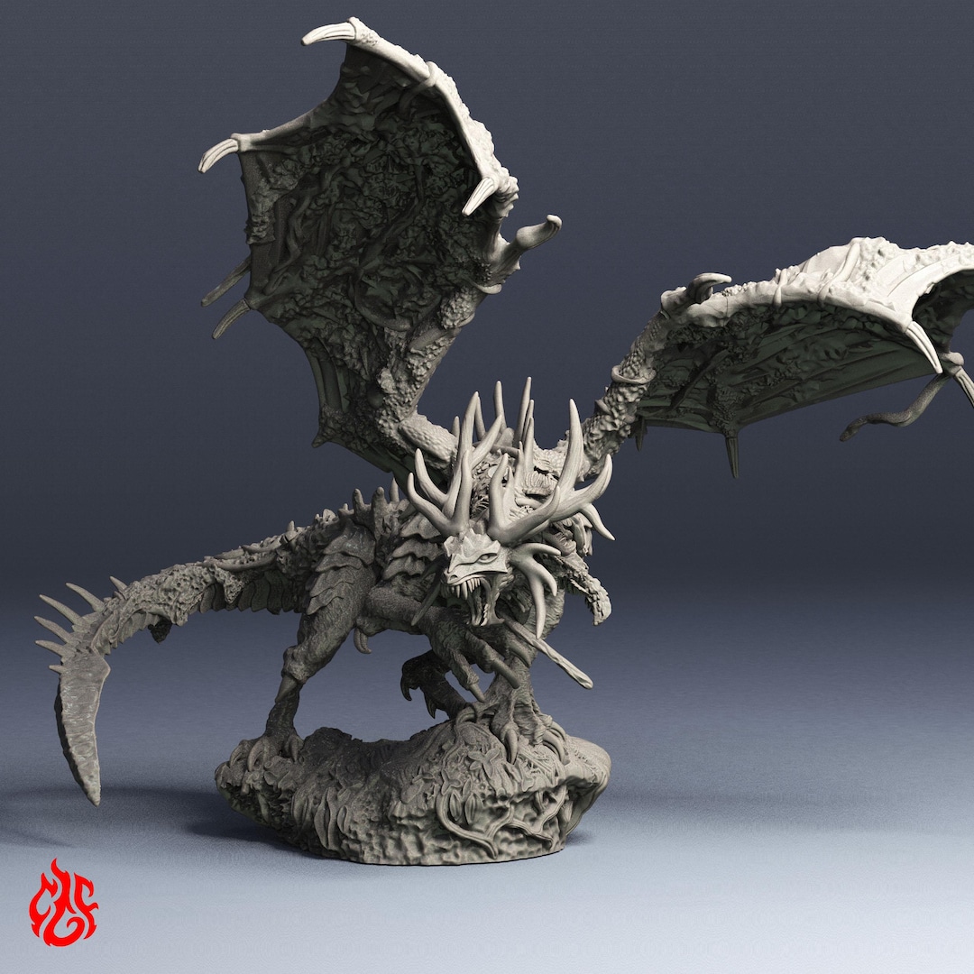 Blight Dragon | RPG Miniatures for Dnd Tabletop Wargames | 32 Mm Scale ...