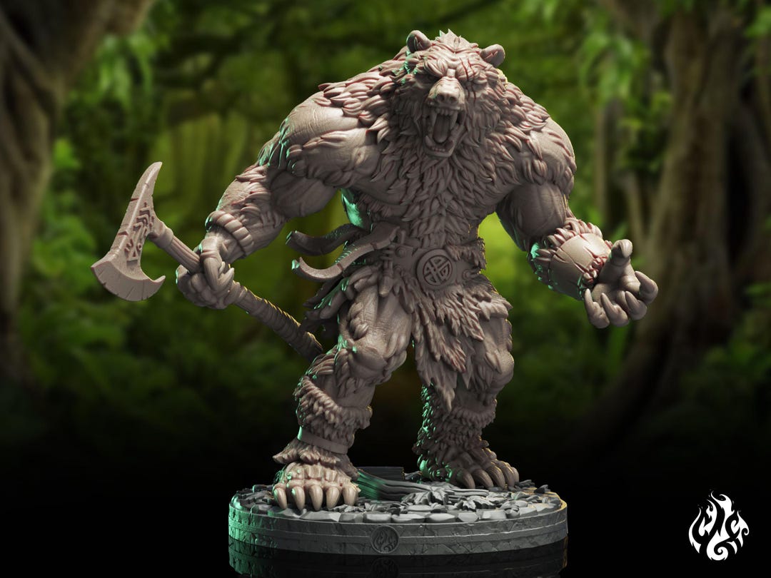 Vardelf Werebear Form | RPG Miniatures for Dnd Tabletop Wargames | 32 ...
