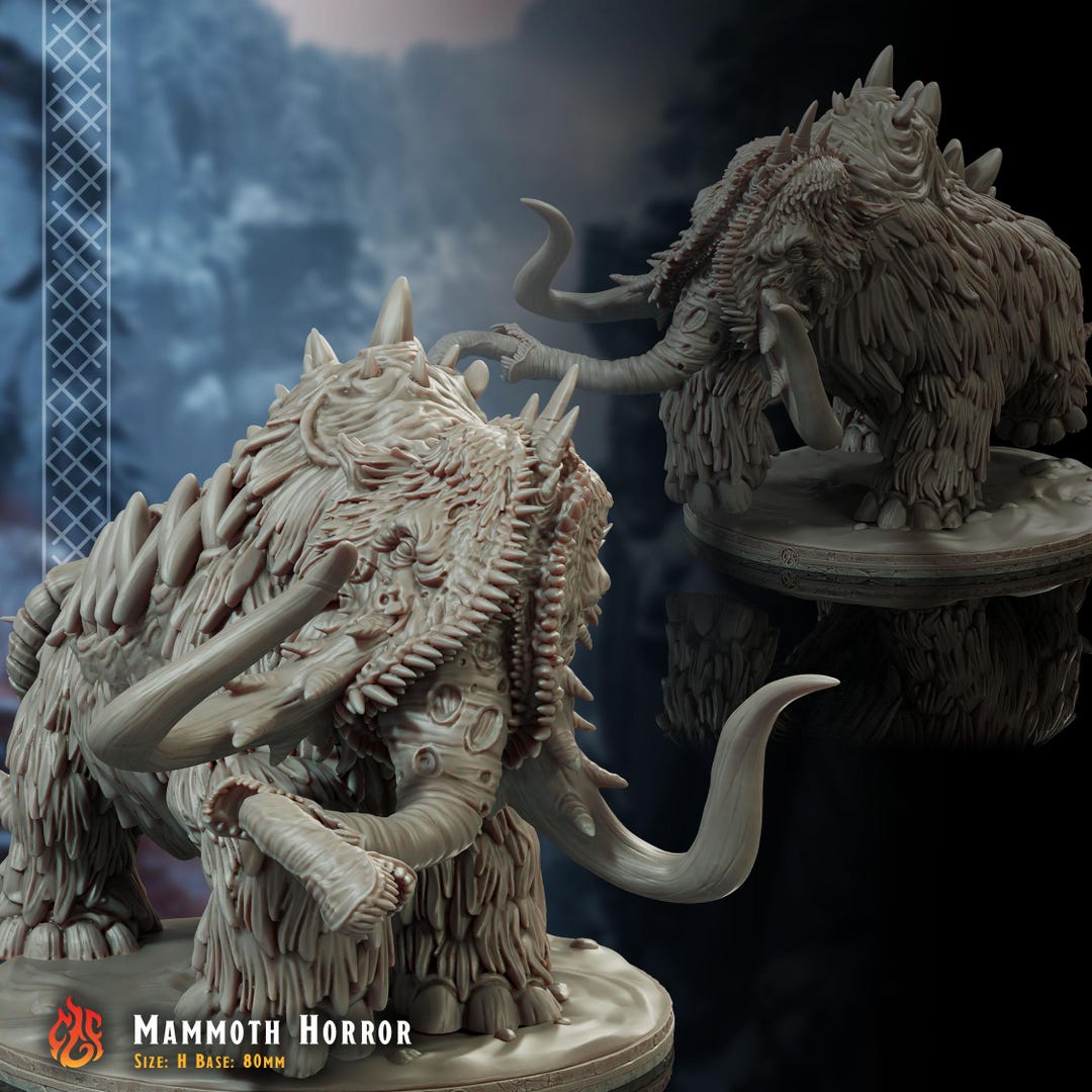 The Mammoth Horror | RPG Miniatures for Dnd Tabletop Wargames | 32 Mm ...